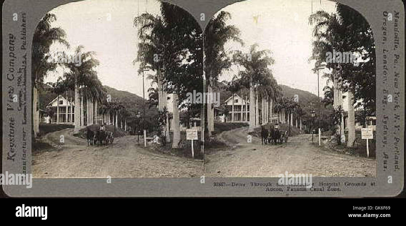 The drive through the hospital grounds at Ancon, Panama Canal Zone ...