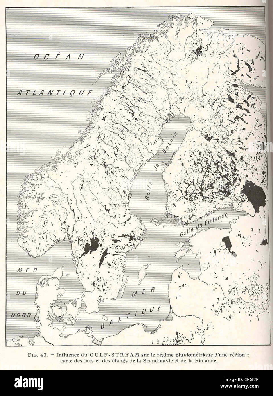 This map shows the influence of the Gulf Stream on the precipitation ...
