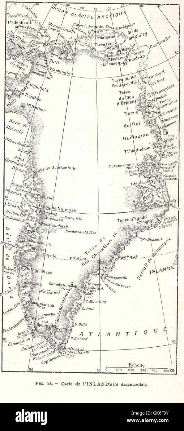 'Carte de l'Inlandsis Groenlandis' is a map of the Greenland Ice Sheet ...