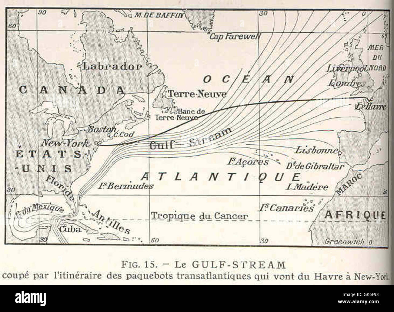 This map depicts the Gulf Stream route, which is often traversed by ...