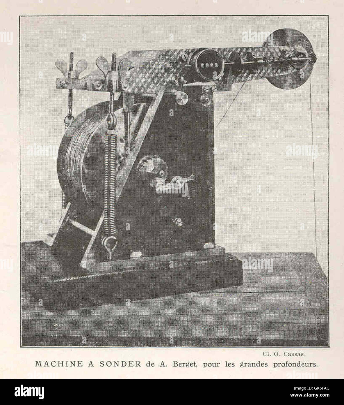 This image depicts the machine used by A. Berget for deep-sea sounding ...