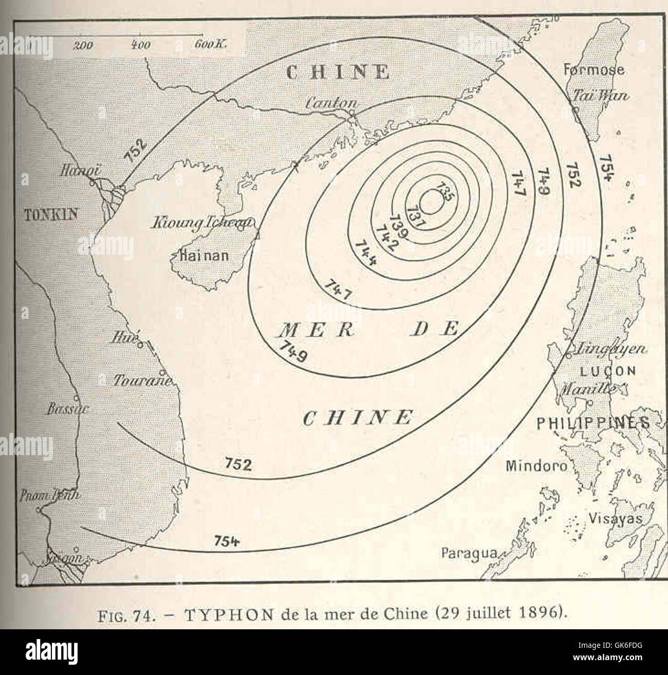 The Typhon of the South China Sea on July 29, 1896, a powerful tropical ...