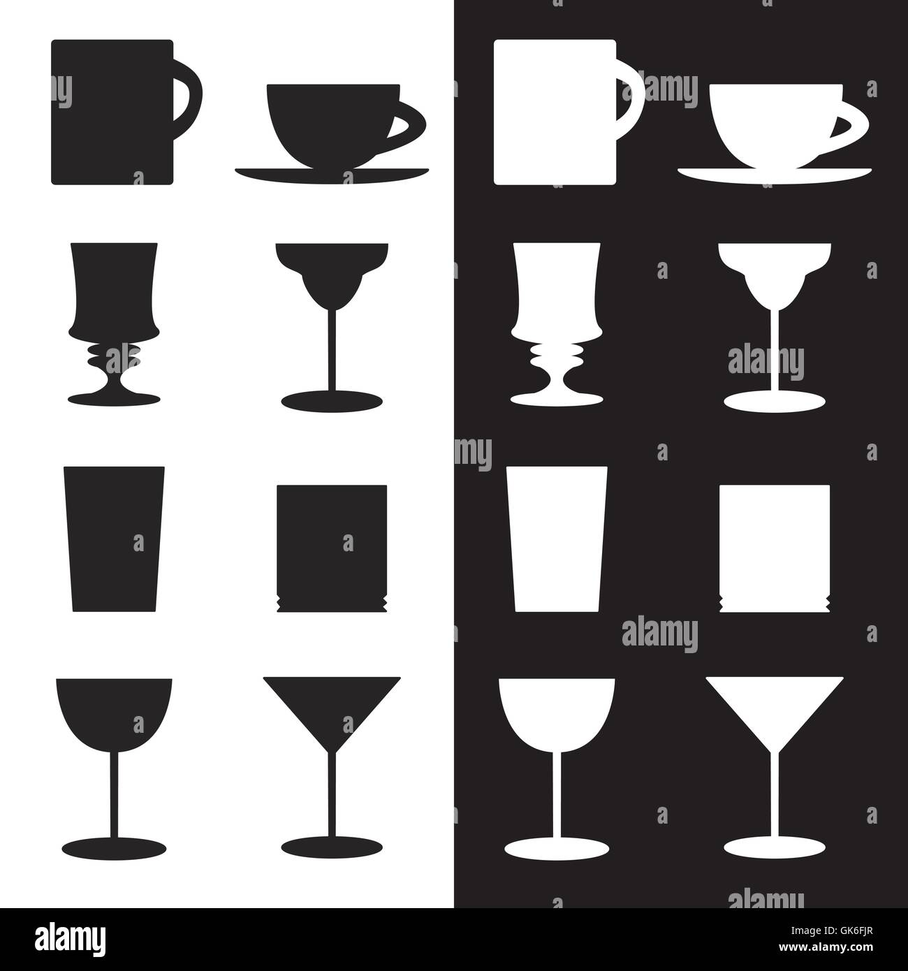 Vector set of goblets, cups, glass silhouettes Stock Vector Image & Art ...