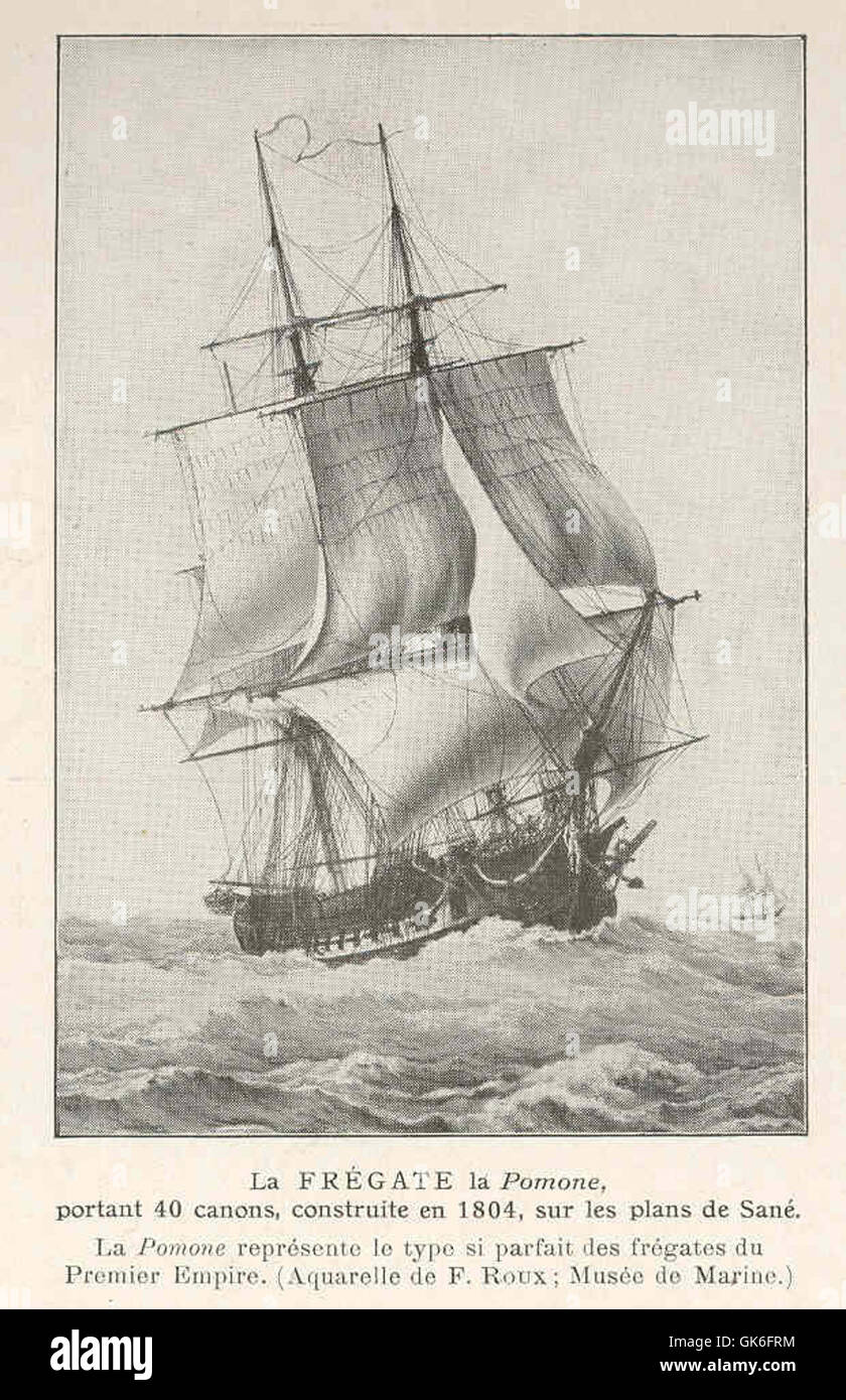Fregate la Pomone was a French frigate built in 1804, designed with 40 ...