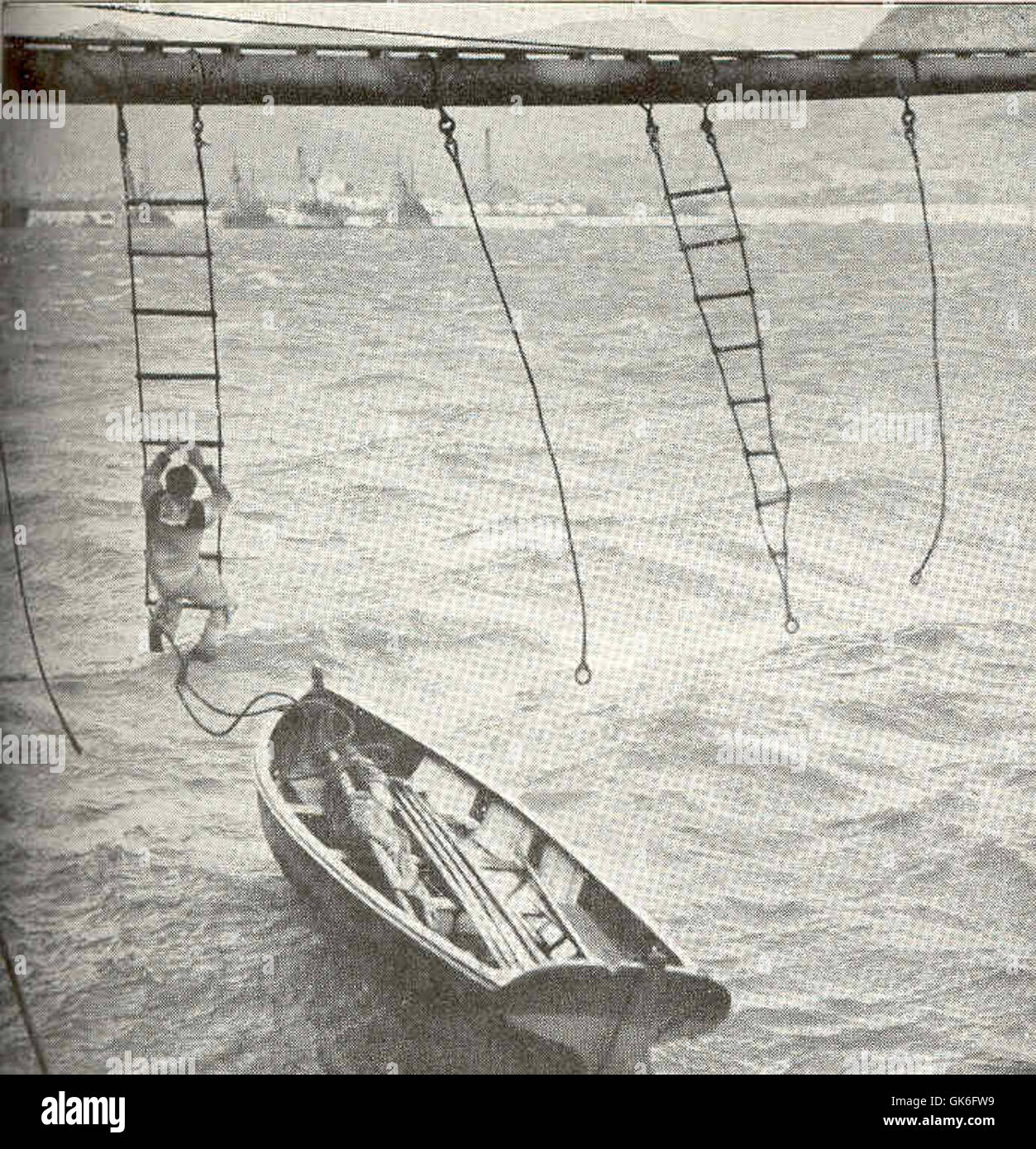 This image illustrates exercises for boarding and disembarking a vessel ...