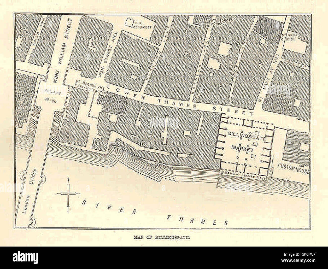 This map depicts Billingsgate, a historic fishing port located in ...