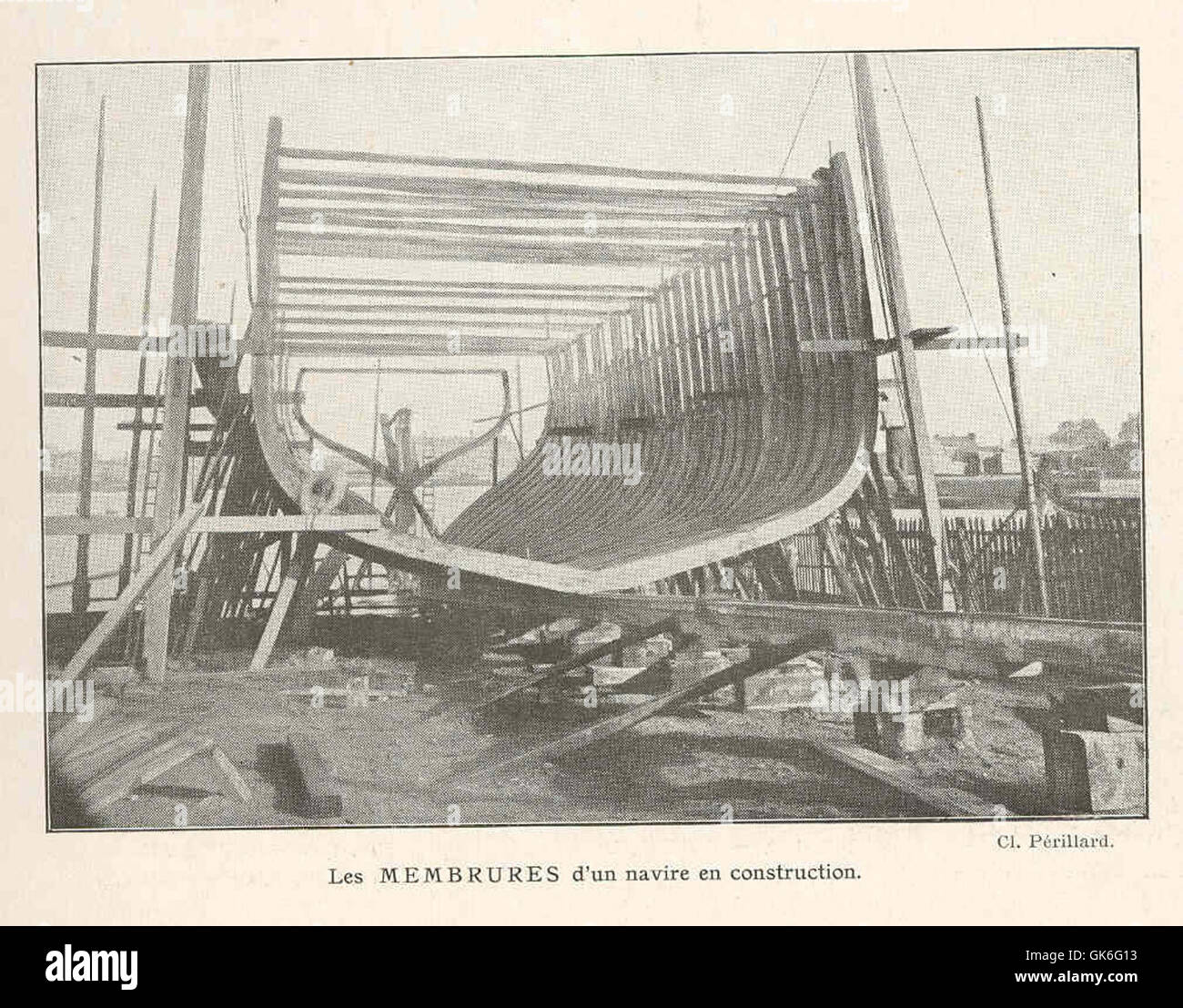 This image depicts the frames of a ship under construction, showcasing ...