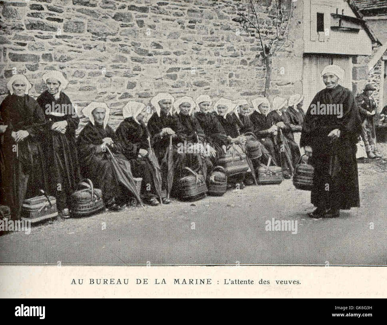 This historical image, titled 'At the Navy Office - The Widows Waiting ...