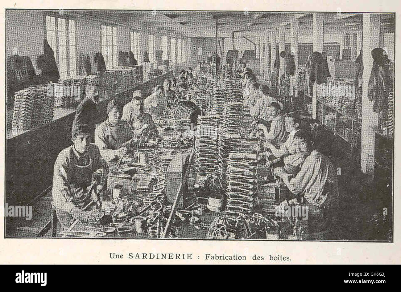 This image illustrates the sardine canning process, from the collection ...