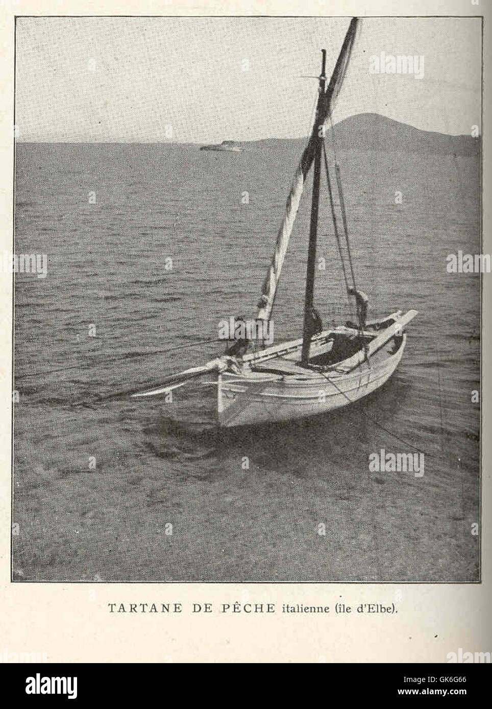 The image shows a Tartane, a traditional Italian fishing boat, used ...