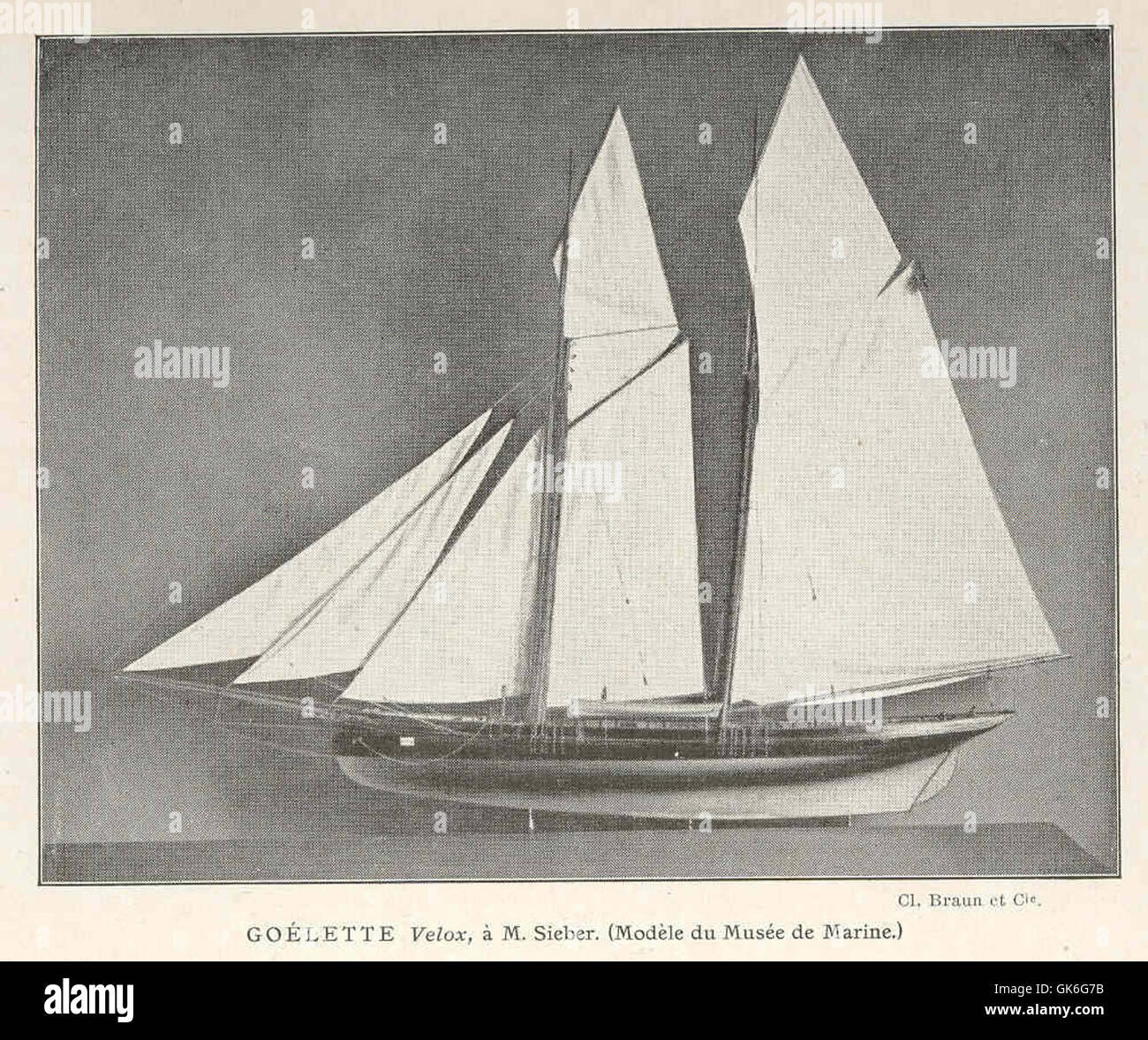 An image of the Goelette Velox, a historical model of a sailing ship ...