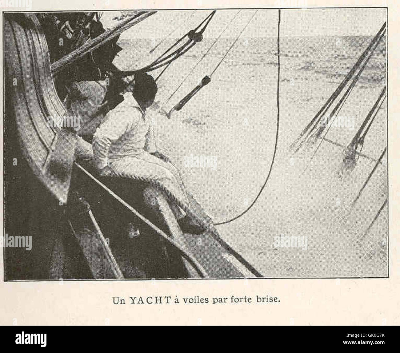 An image of a yacht under sail, navigating in strong winds. The yacht ...