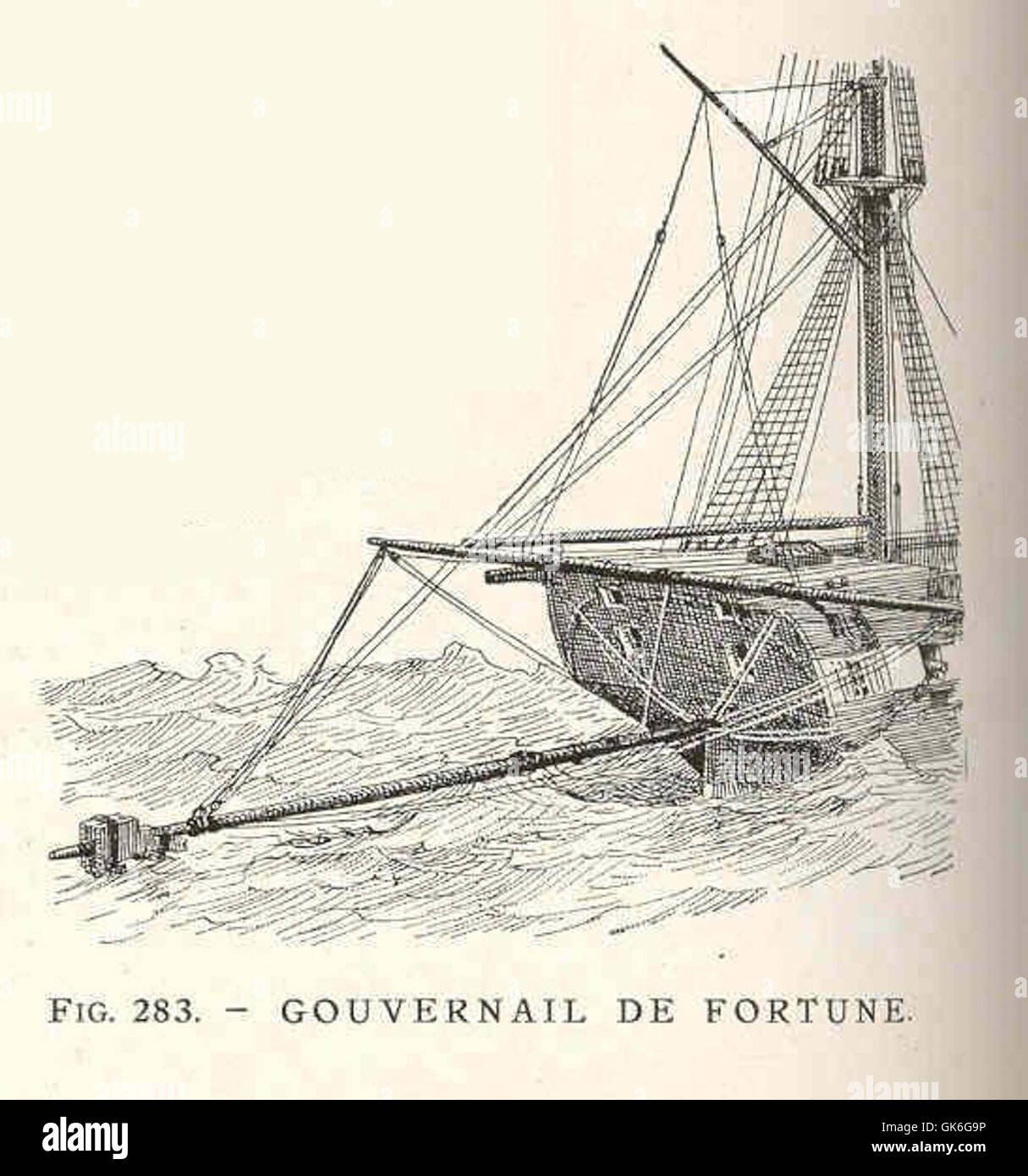 Gouvernail de Fortune refers to a historical ship's rudder, a key ...