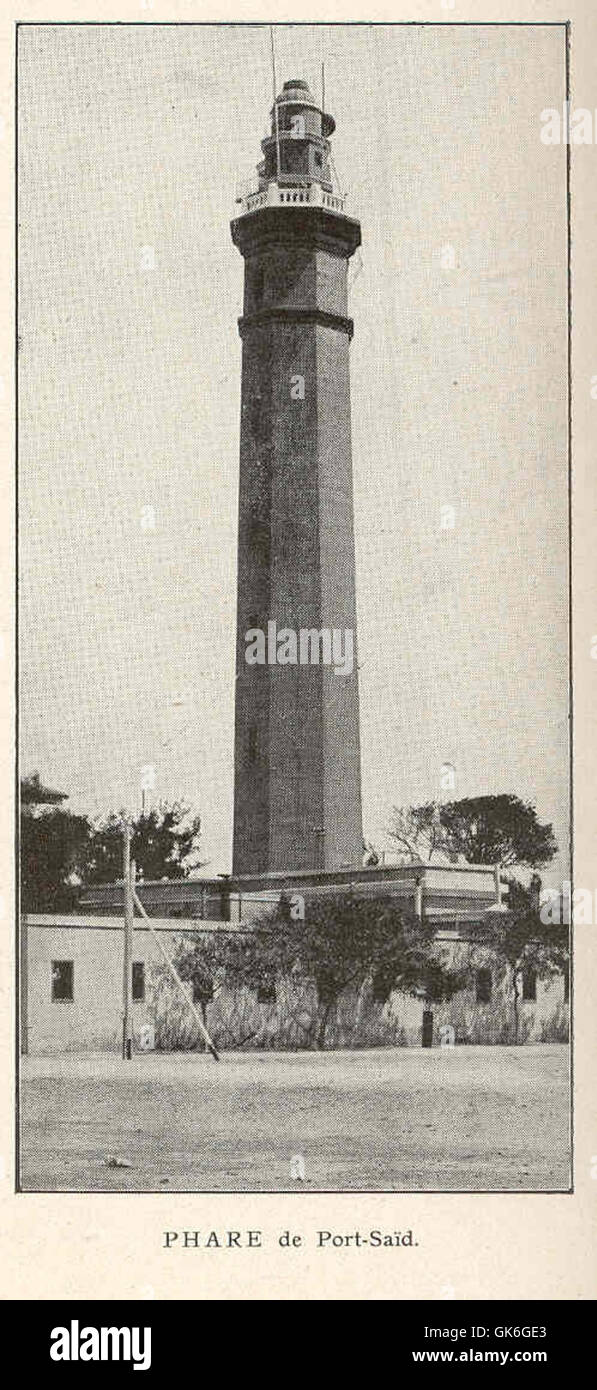 This image depicts the lighthouse of Port Said, an important maritime ...