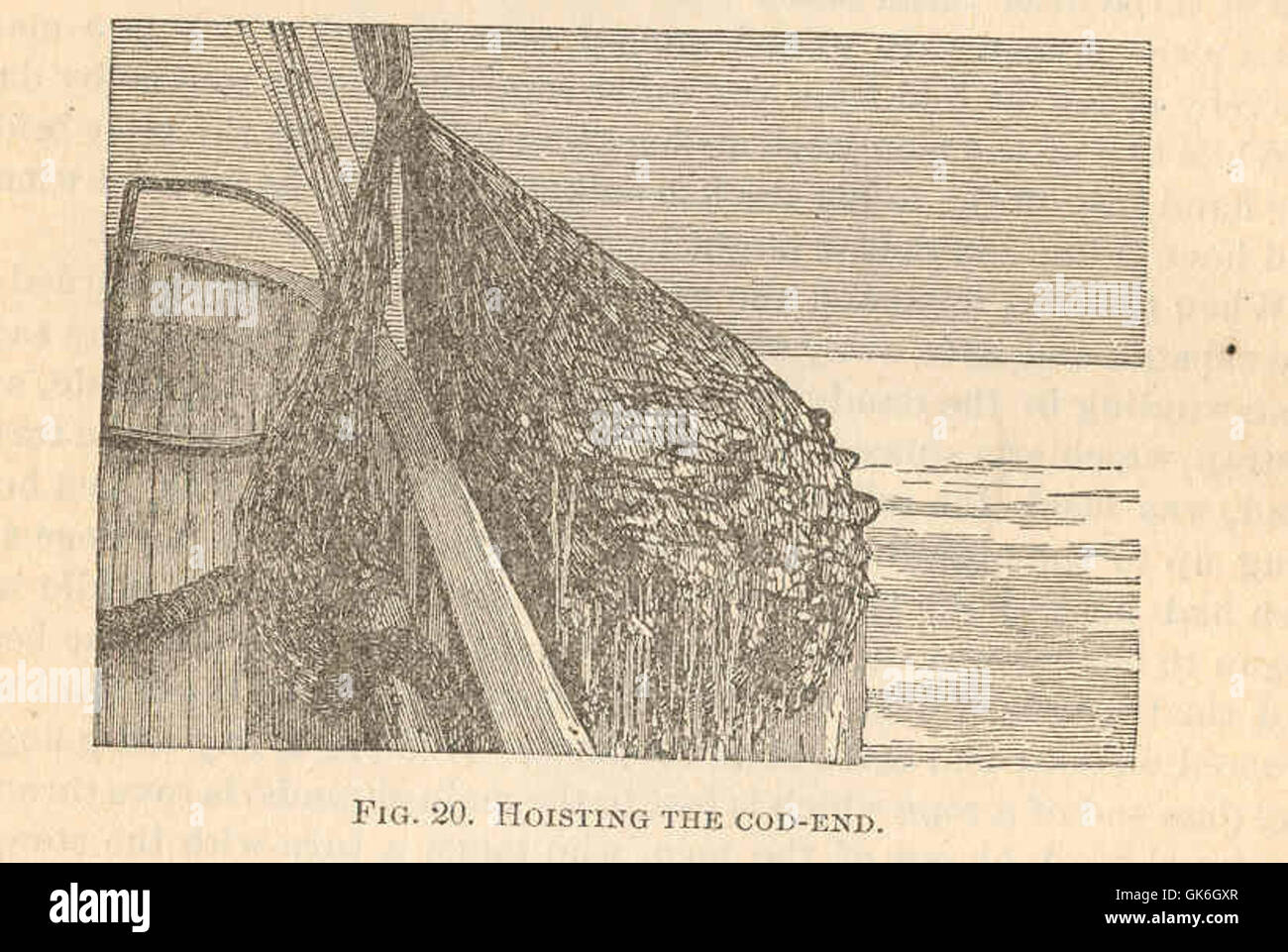 Hoisting the cod-end refers to the action of lifting the net containing ...