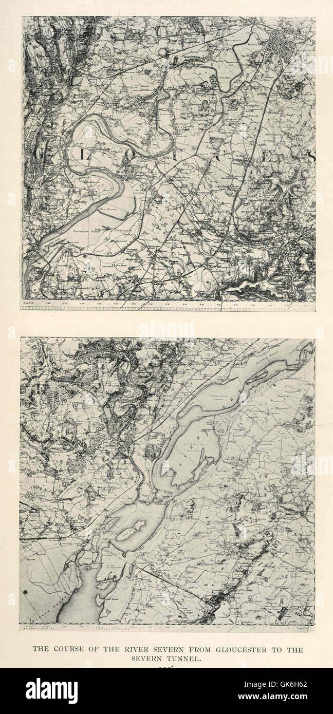 This map shows the course of the River Severn, from Gloucester to the ...