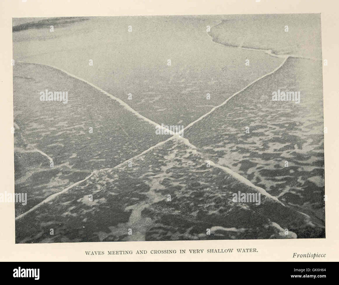 Waves meeting and crossing in very shallow water, illustrating the ...