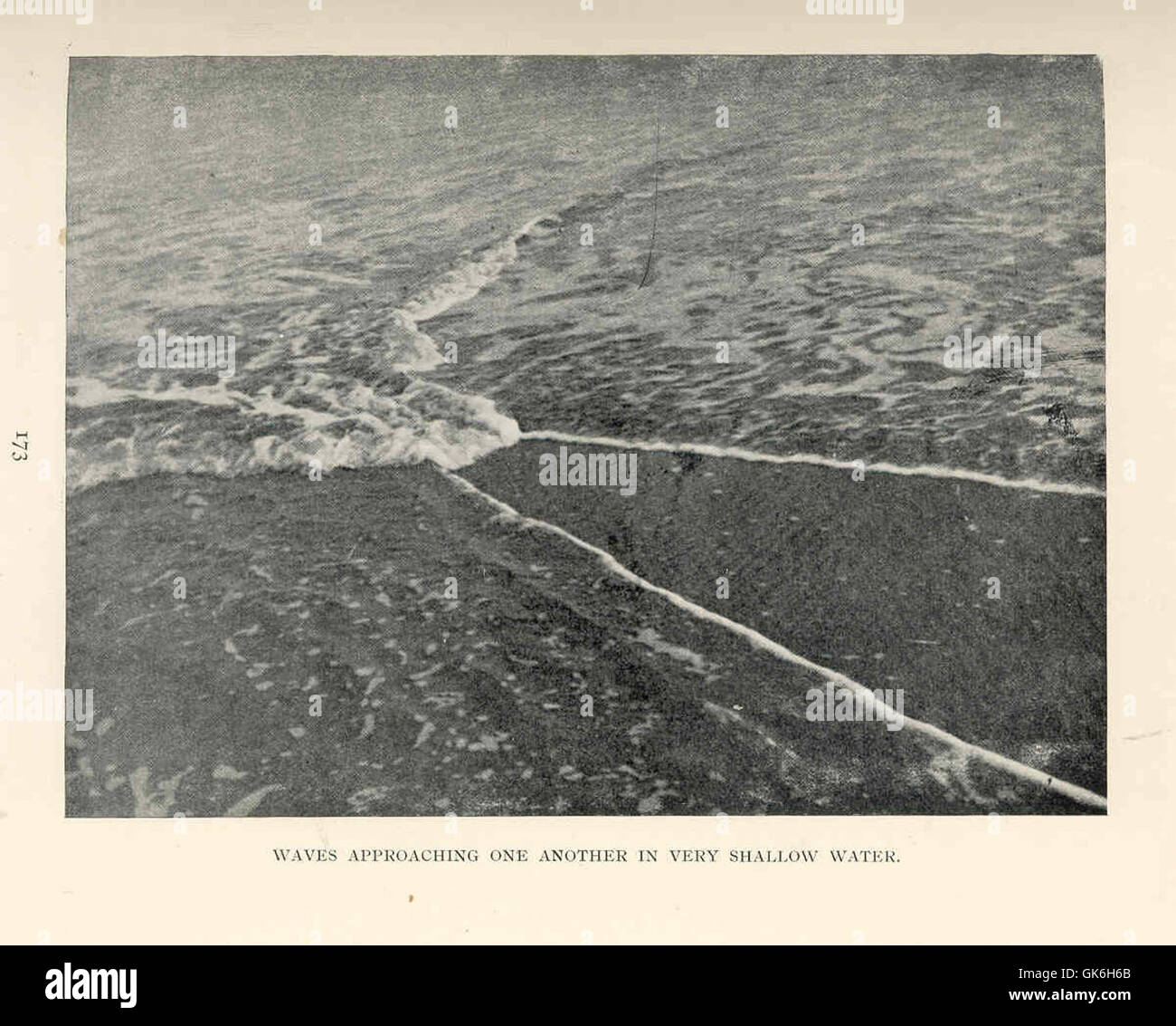 This image shows waves approaching one another in very shallow water, a ...