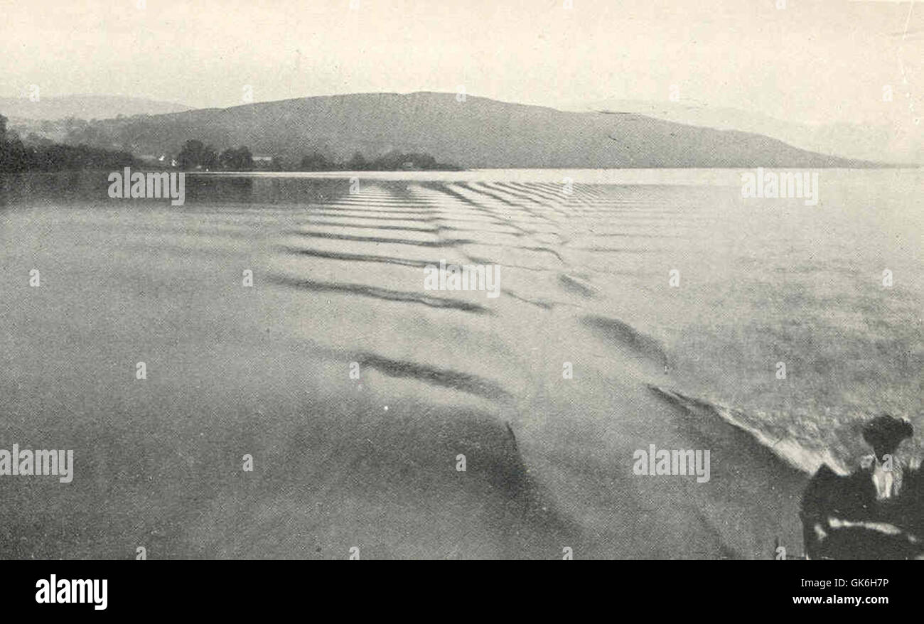 This image shows the wave-track of a steamer on Coniston Water ...