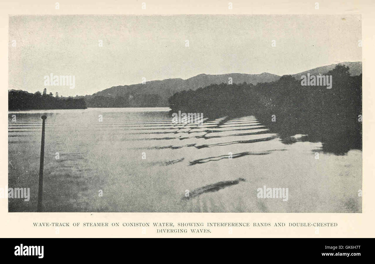 This image illustrates the wave-track of a steamer on Coniston Water ...
