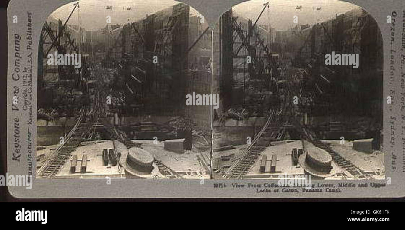 33099 View from Cofferdam Showing Lower, Middle and Upper Locks at ...