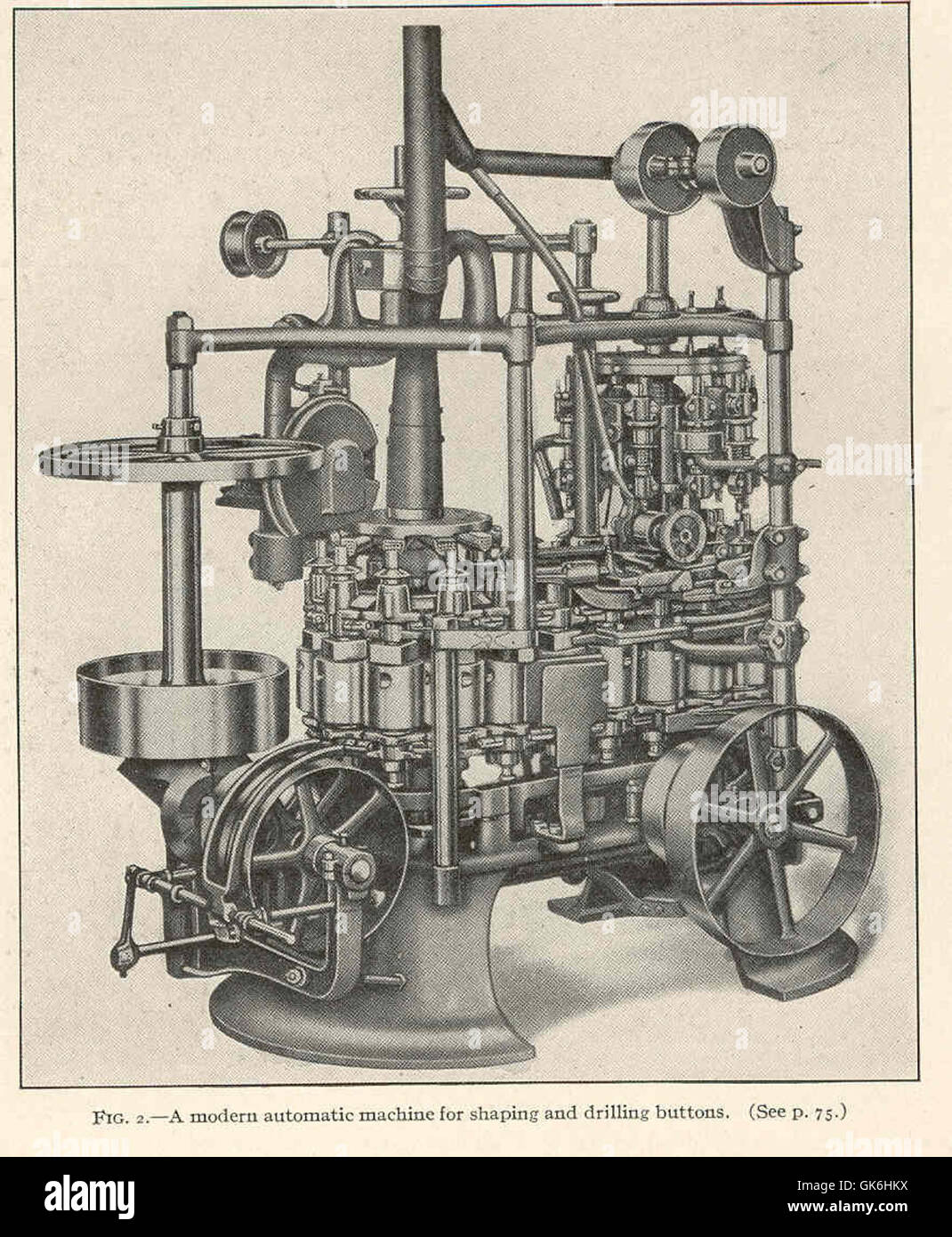 A modern automatic machine is shown here used for shaping and drilling ...