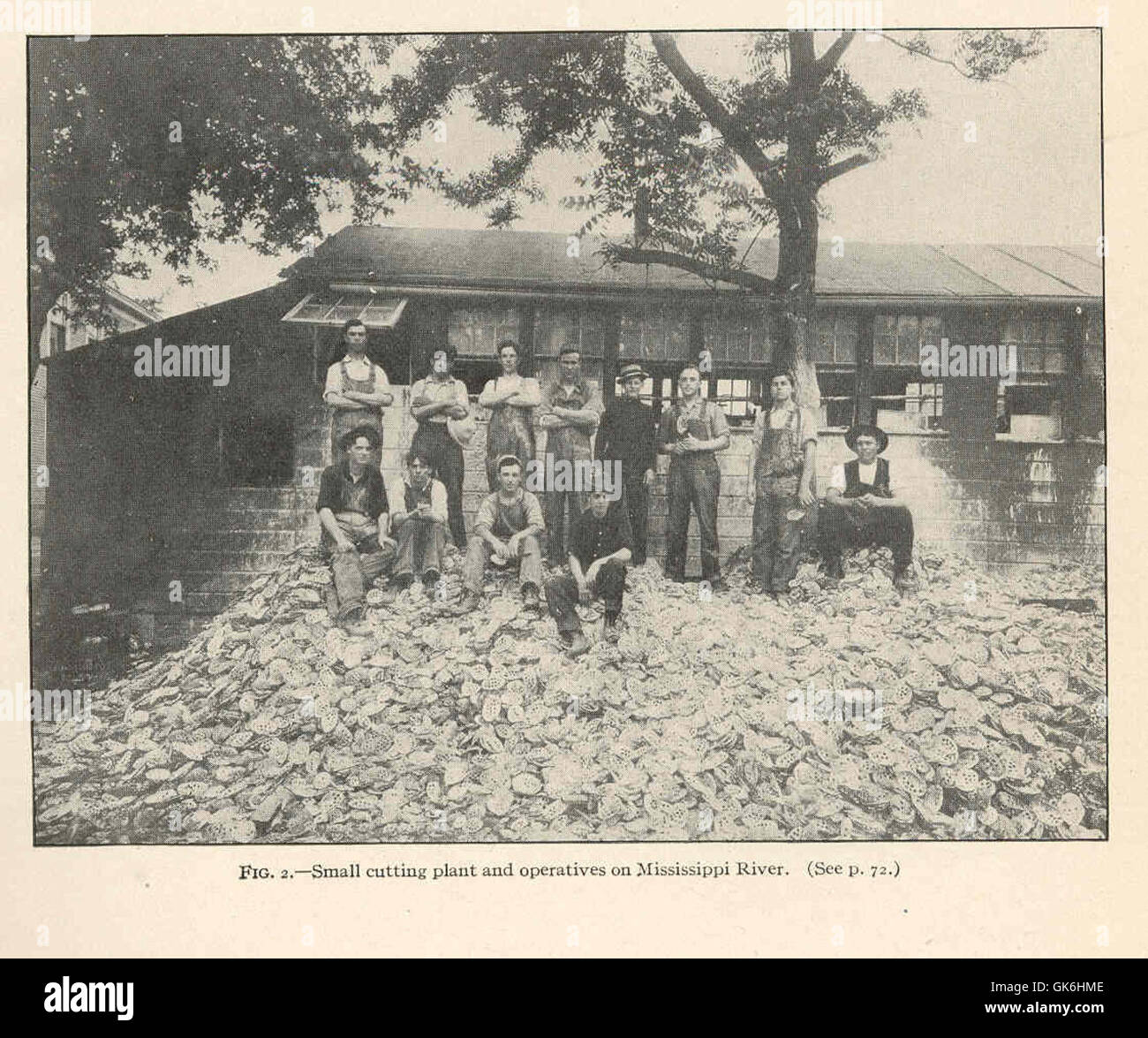 A small cutting plant and its operatives are shown at work along the ...