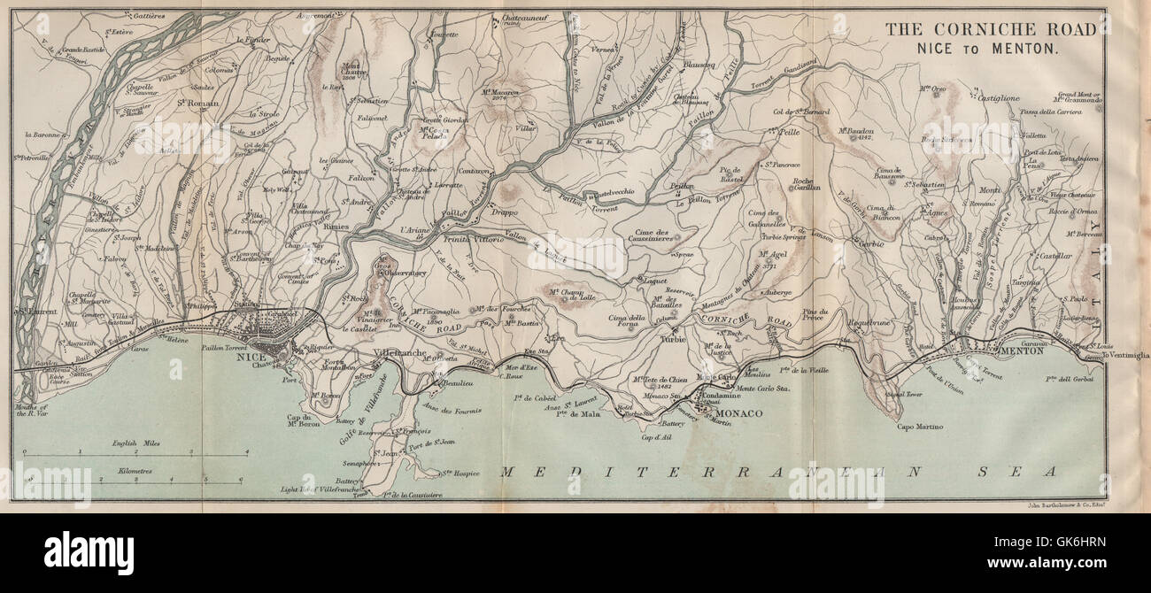 CORNICHE. Nice-Villefranche-Monaco-Menton. Alpes-Maritimes Cote d'Azur ...