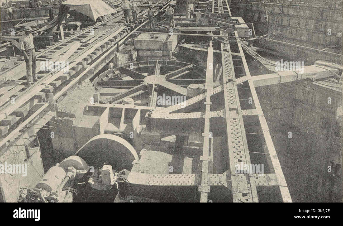 Machinery used for moving lock gates in canal systems, allowing vessels ...