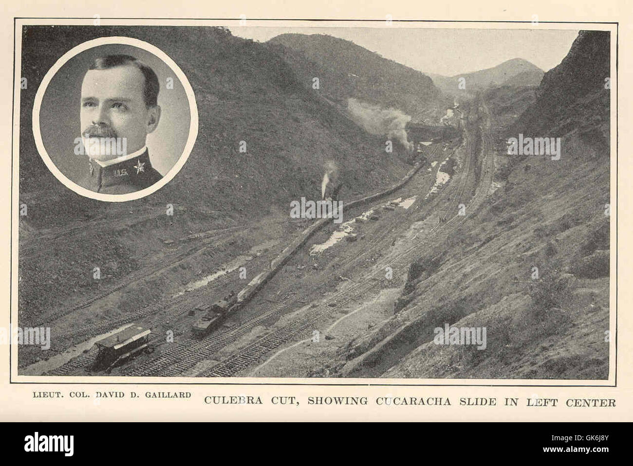 The image shows the Culebra Cut during its construction, highlighting ...