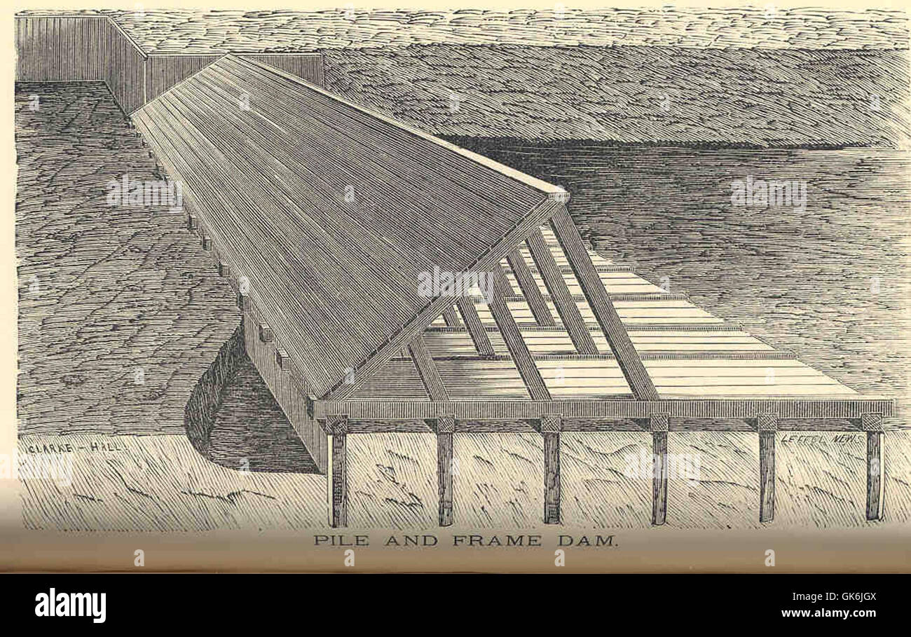 A pile and frame dam is a type of structure used in civil engineering ...