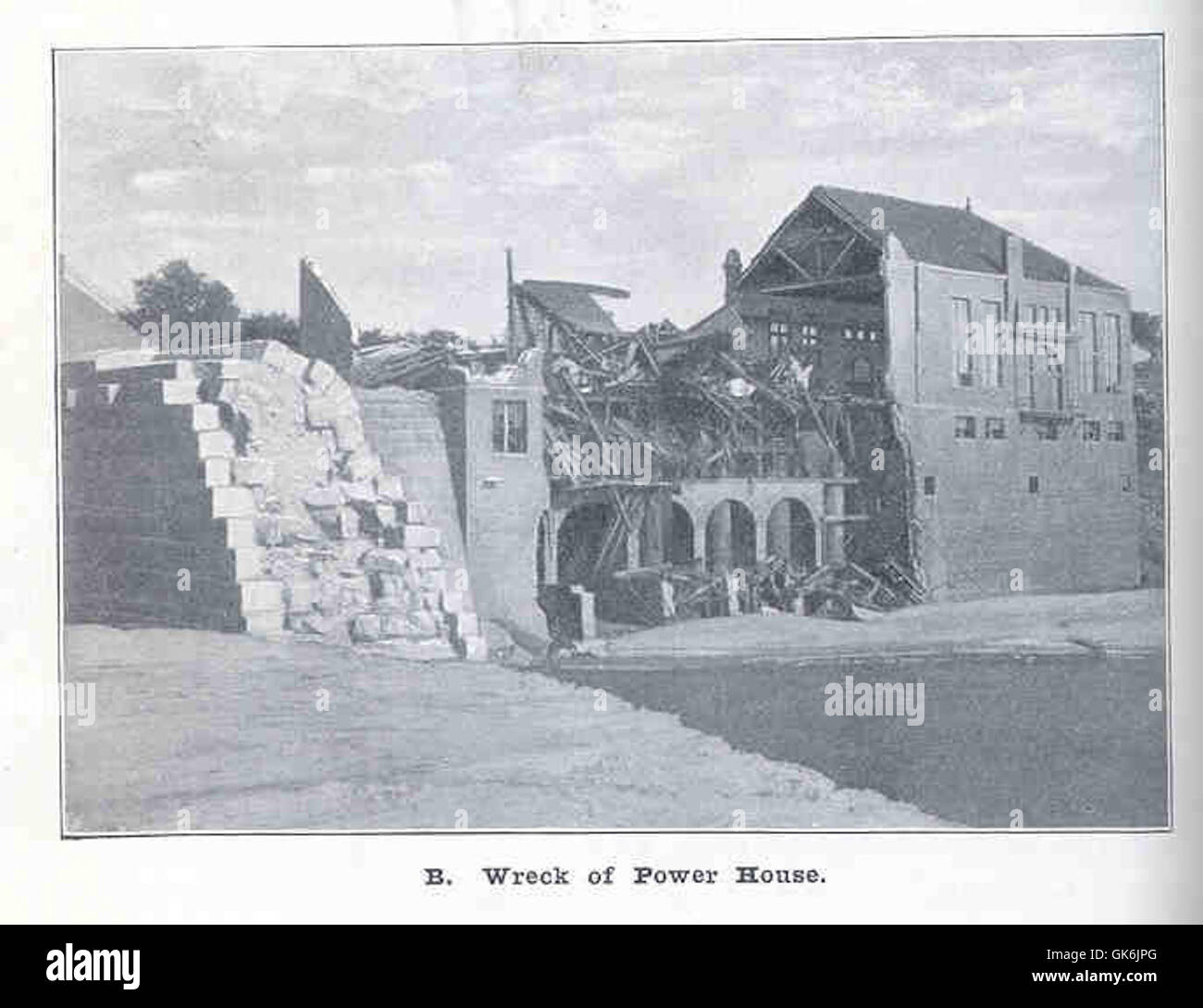 The wreck of the power house at the Austin Dam, which collapsed in 1900 ...