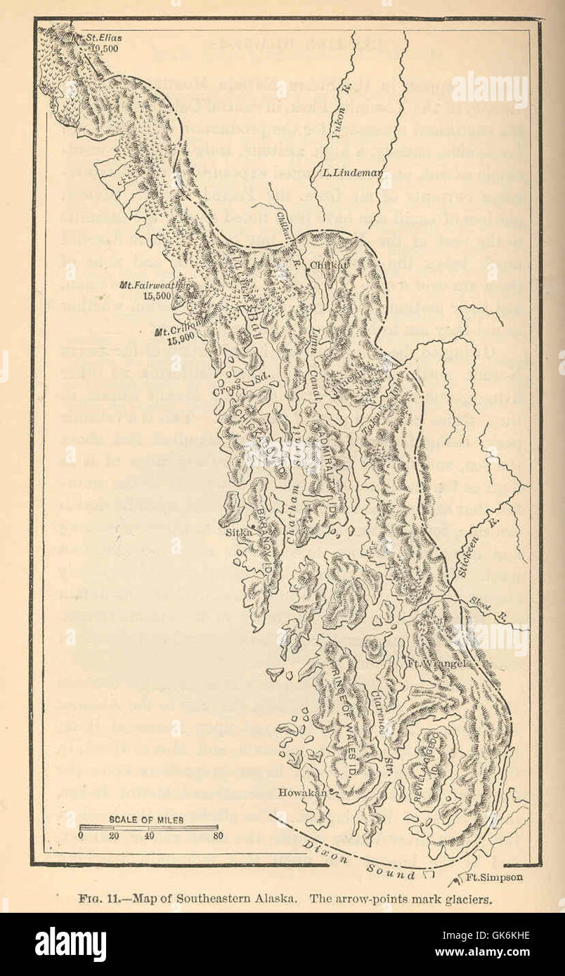 A map of Southeastern Alaska, highlighting the locations of various ...