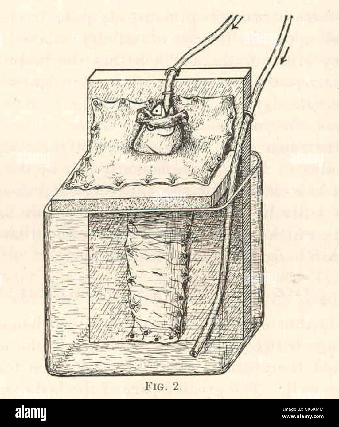 39598 Device used in experiment to determine the part played by the ...