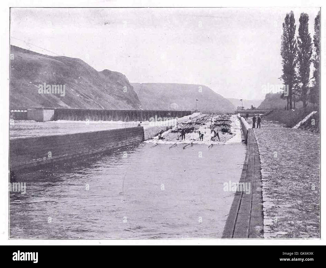 33252 Libschitz Dam, Bohemia; View of the Raft Chute Stock Photo - Alamy