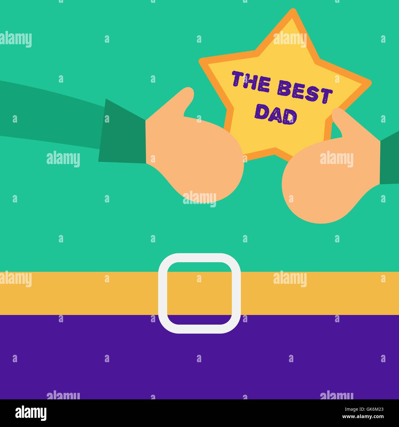 Vector Happy Fathers Day concept with happy father and his gift Stock ...