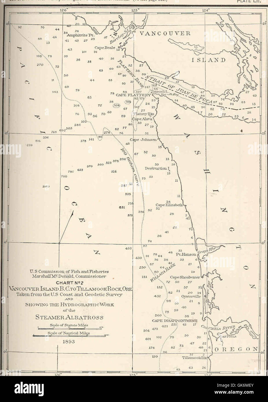 This hydrographic chart from the US Coast and Geodetic Survey shows the ...