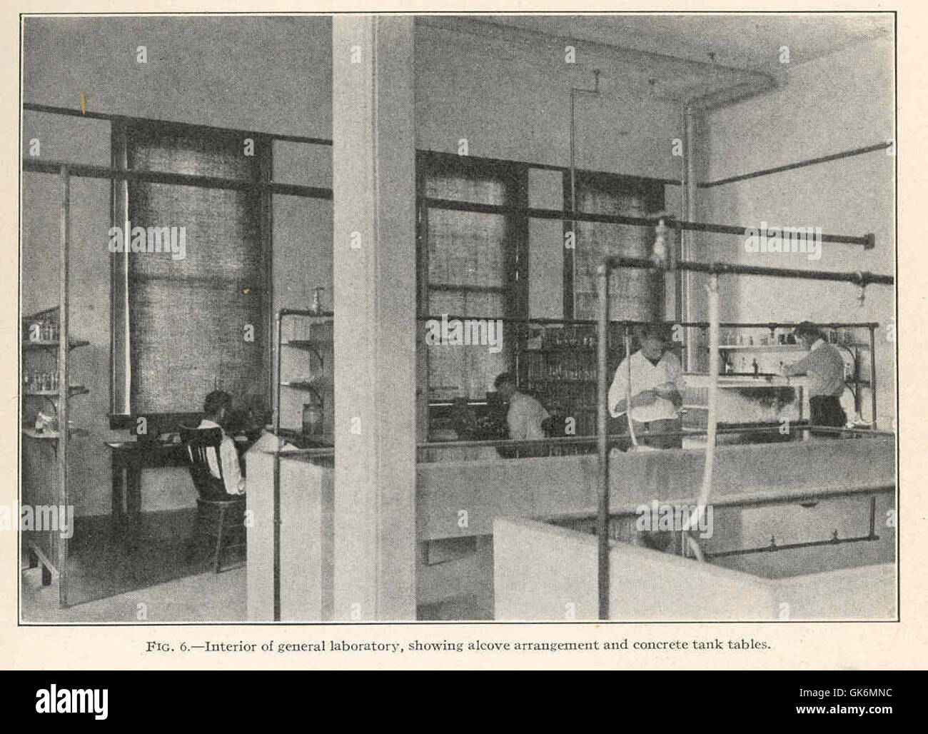 This image shows the interior of a general laboratory with an alcove ...