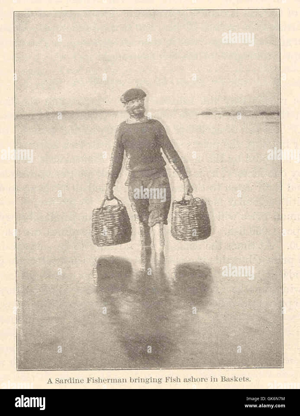 40633 Sardine Fisherman bringing Fish ashore in Baskets Stock Photo - Alamy