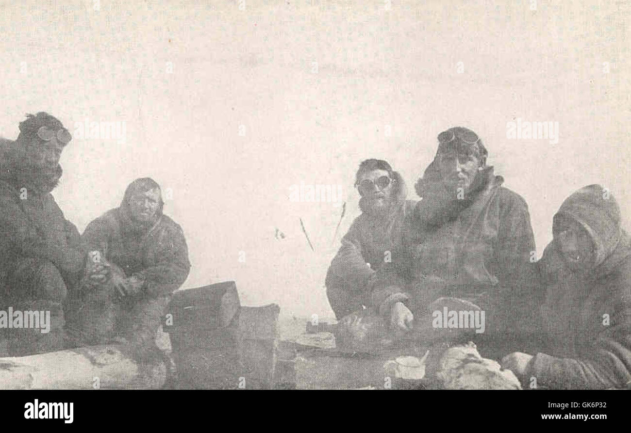 Five members of the Karluk expedition stranded on Wrangell Island ...