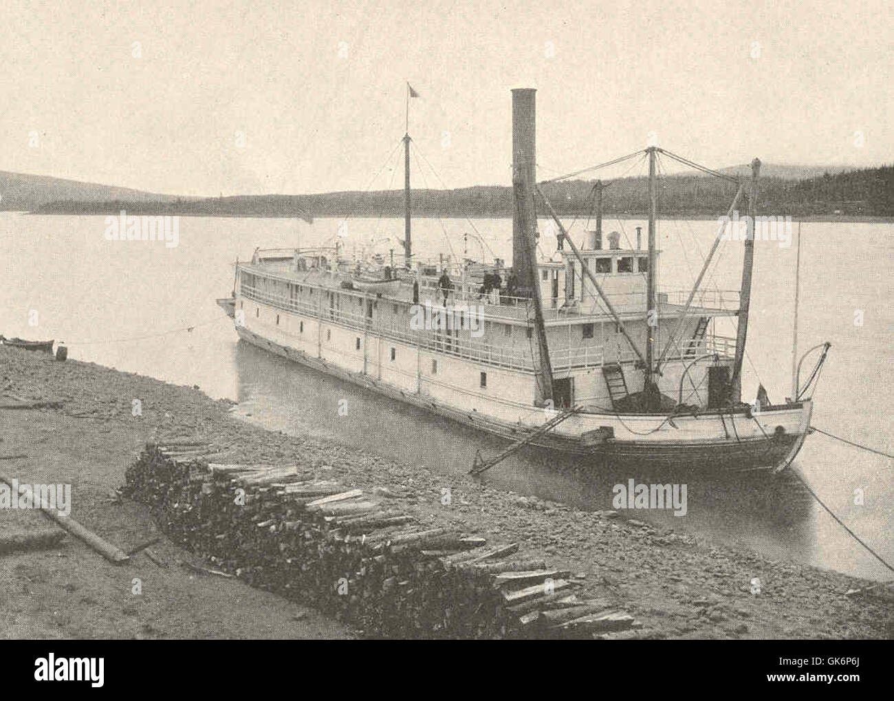 The U.S. Revenue Steamer Nunivak is shown at Rampart, a location on the ...