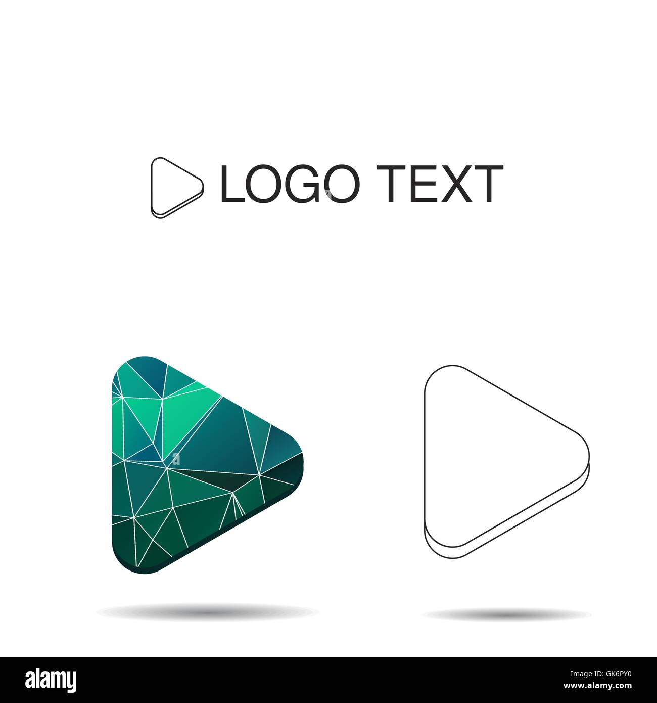 Vector play icon or logo, triangle button for enter Stock Vector Image ...