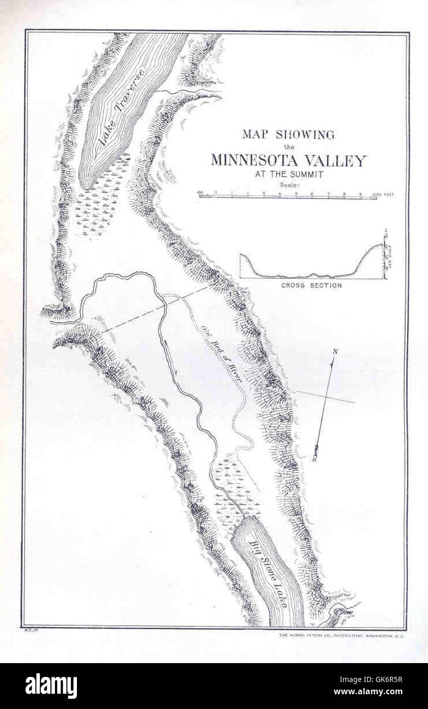 This map shows the Minnesota Valley, highlighting the river's course ...