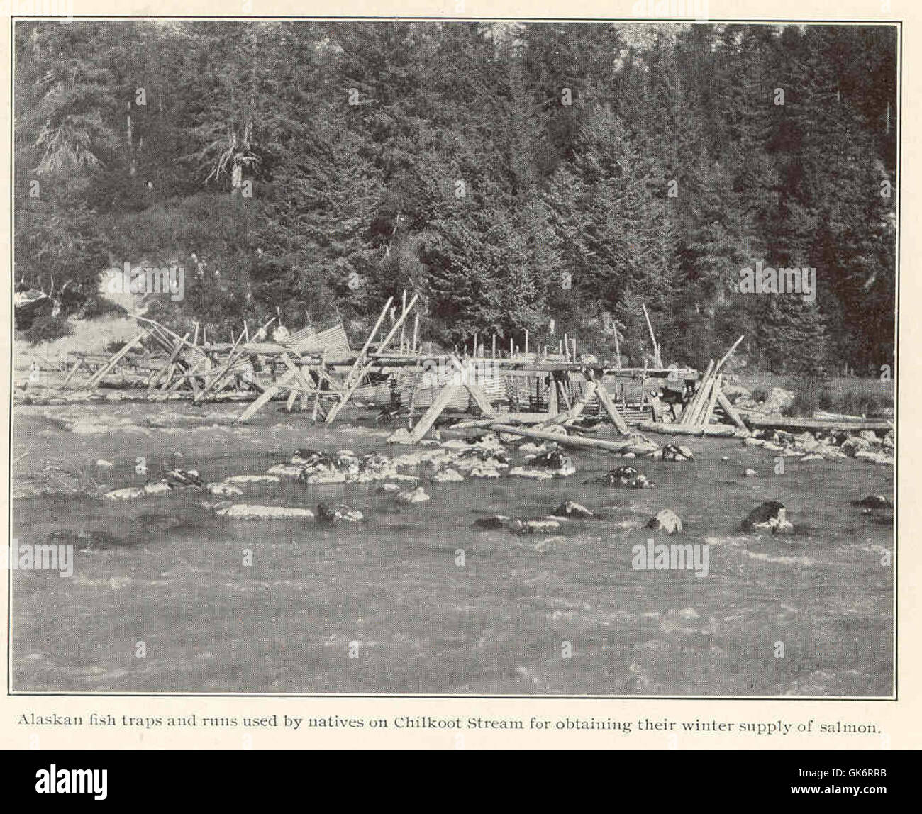Alaskan native tribes used fish traps and runs along Chilkoot Stream to ...