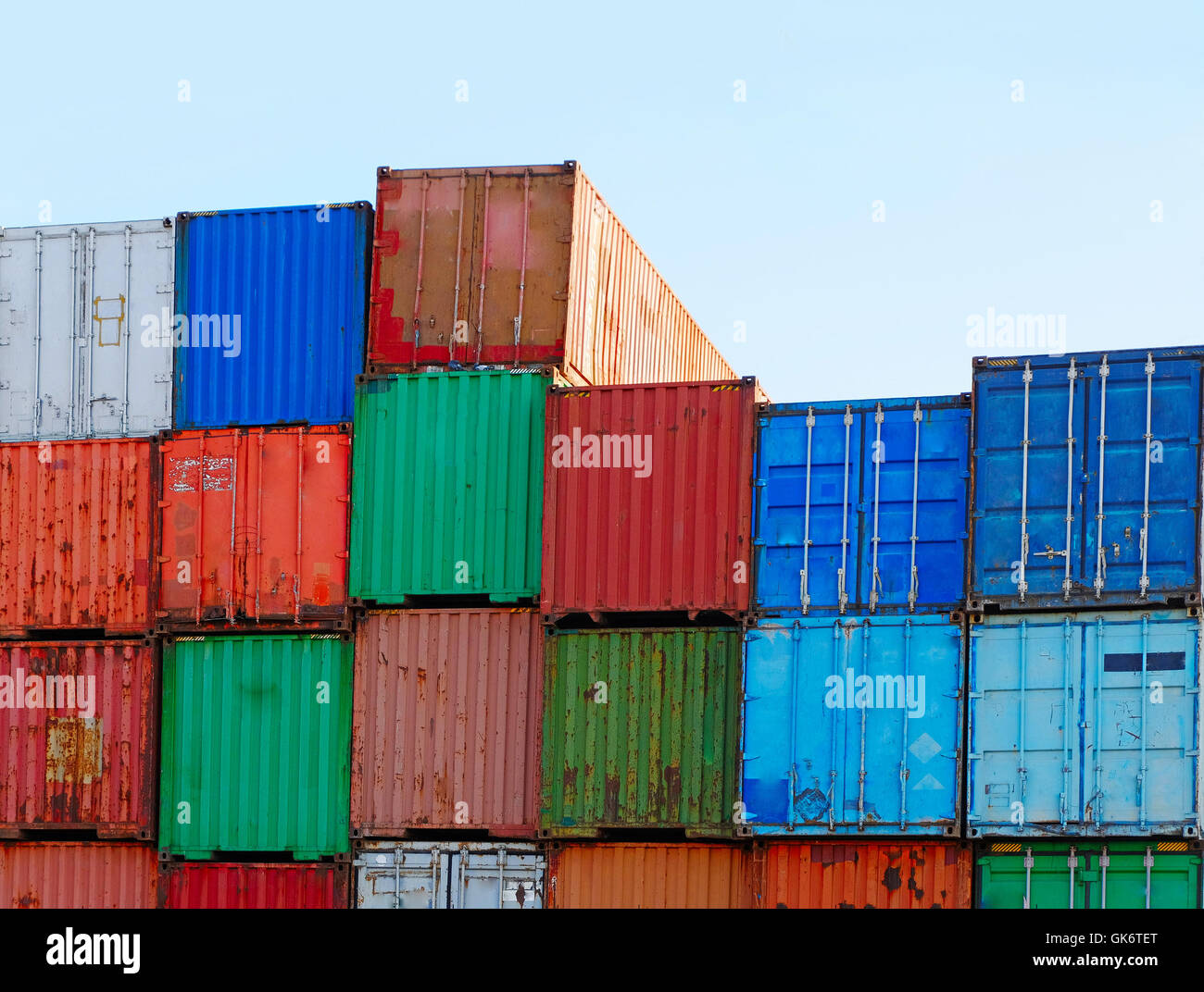 Stack of Cargo Containers at the Docks ready for Shipping Stock Photo ...