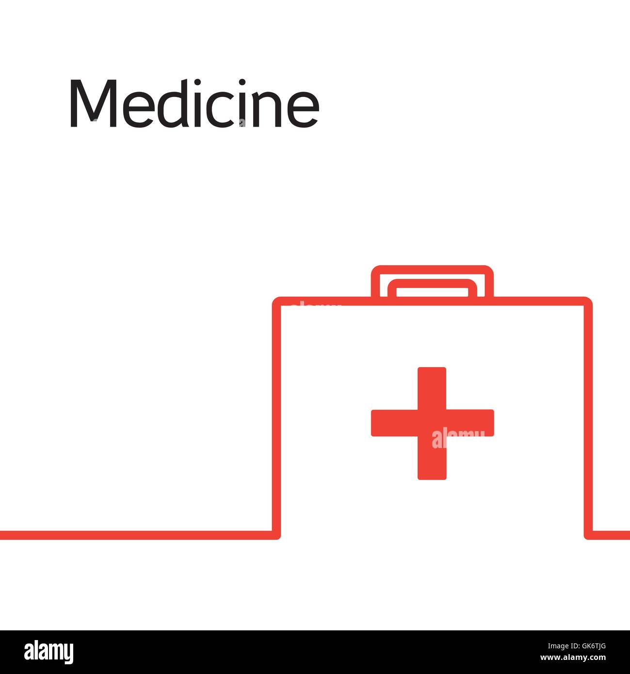 Medicine aid logo, chest and health icon. Vector Stock Vector Image ...