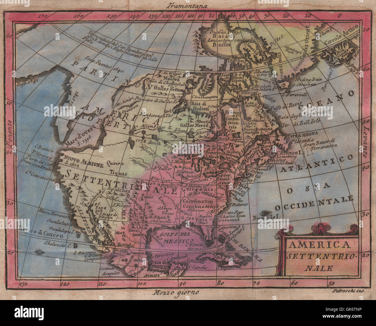 'America Settentrionale'. North America. Bay of the West. BUFFIER, 1775 ...