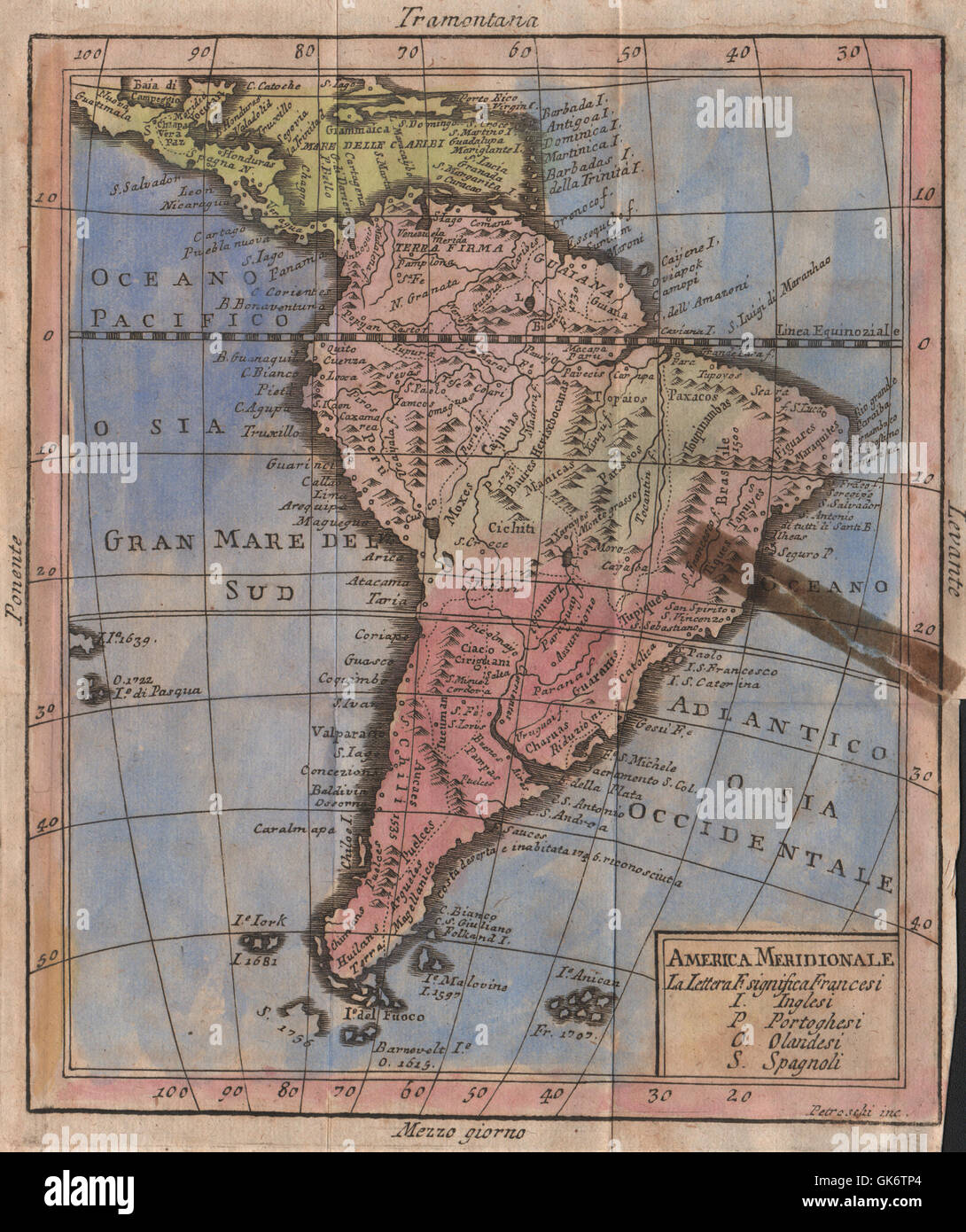 'America Meridionale '. South America. Phantom islands. BUFFIER, 1775 ...