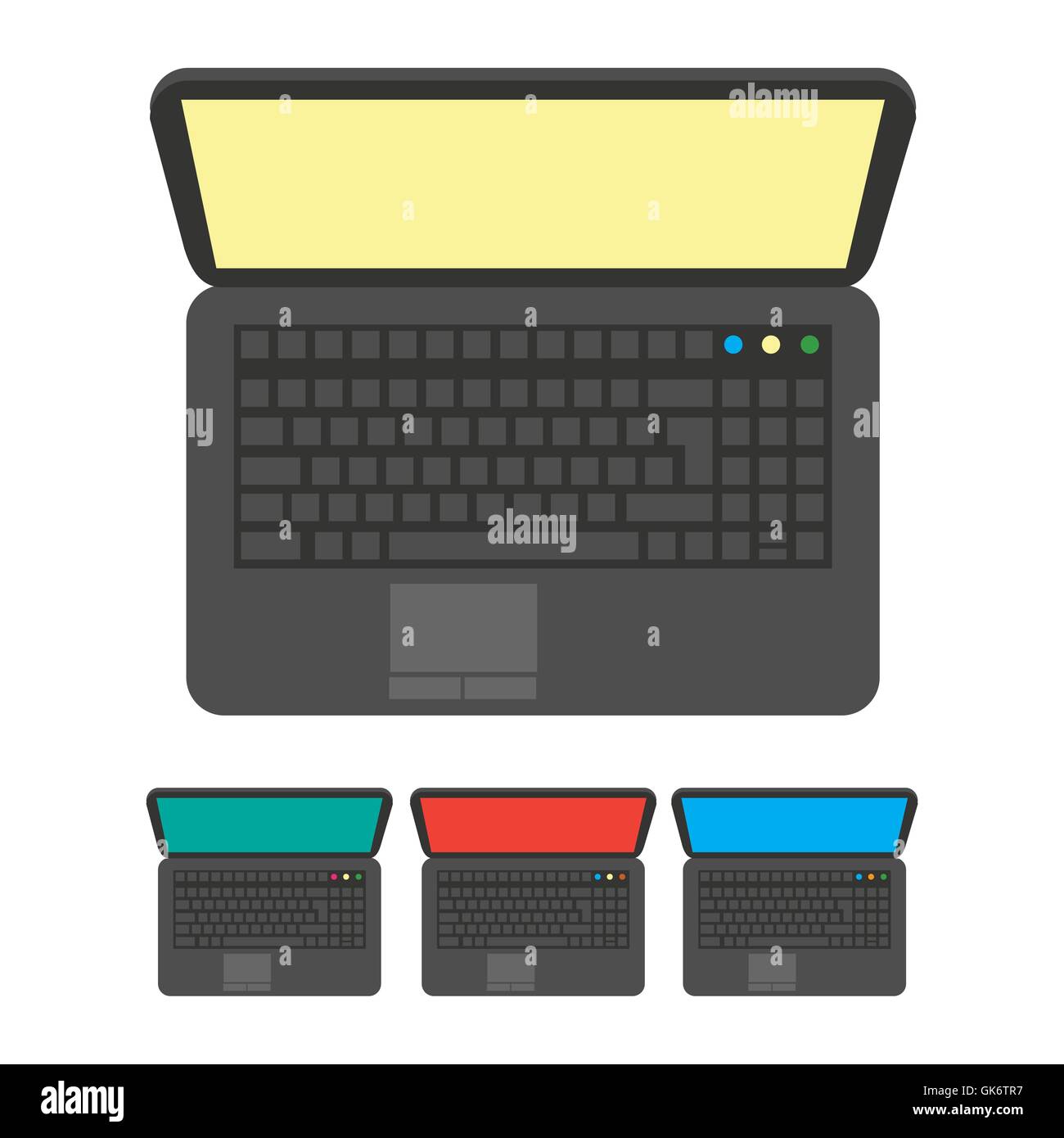 Vector notebook icon, top view. Computer symbol Stock Vector Image ...