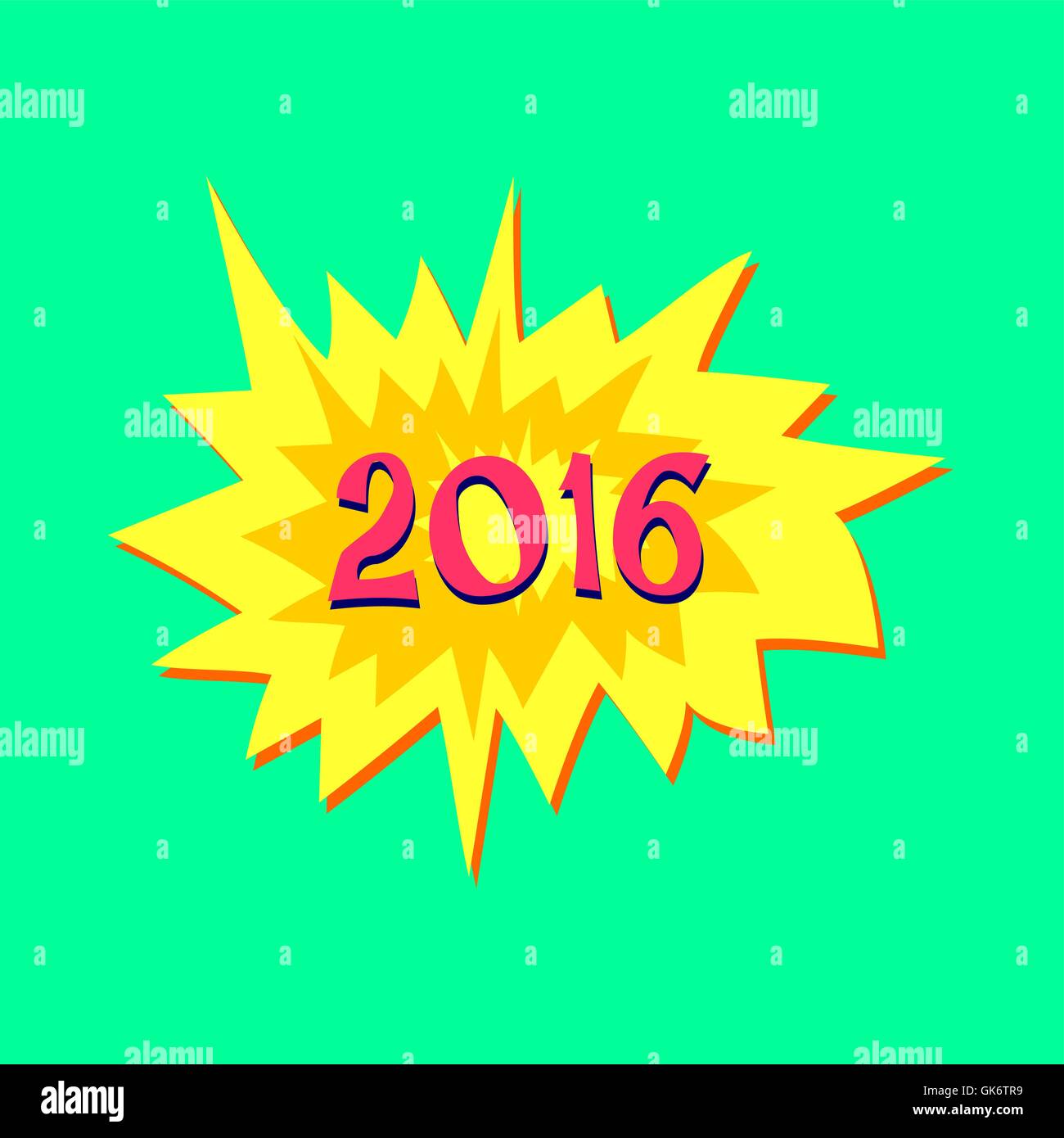 Vector sticker with text of 2016 year Stock Vector Image & Art - Alamy